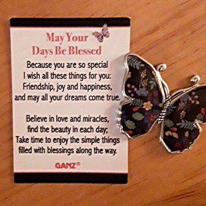 GANZ | Jewelry | New Ganz Butterfly Pocket Charm W Prayer Card | Poshmark